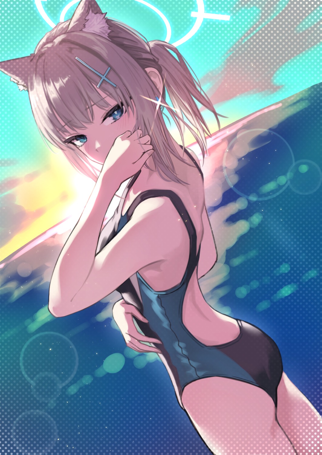 kuro shiraga blue archive sunaookami shiroko animal ears ass halo nekomimi swimsuits | #1106642 ...